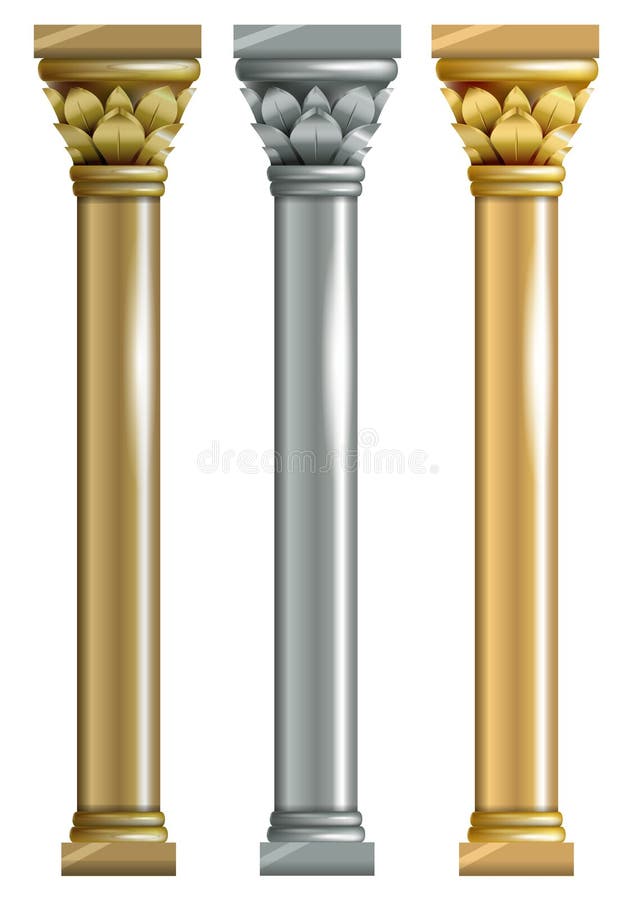 Set of metallic columns stock vector. Illustration of building - 78936321