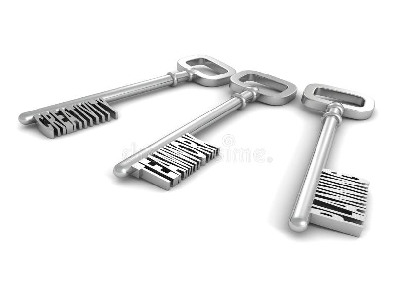Set of Metallic Keys with Words Business Concept Stock Illustration ...