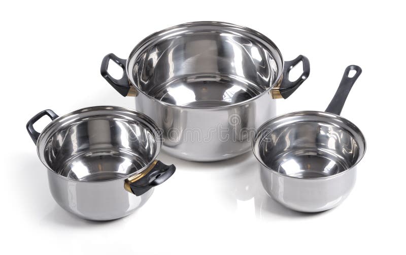 Stainless Steel Cookware stock photo. Image of frying - 13577608