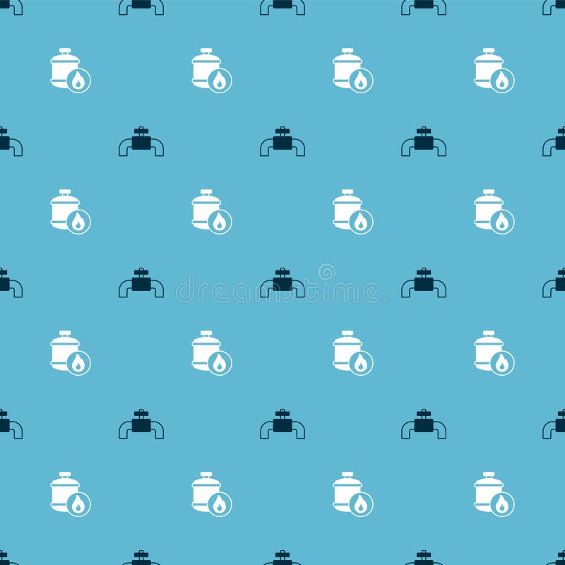 Set Metallic Pipes and Valve and Propane Gas Tank on Seamless Pattern ...