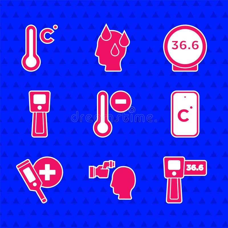 Set Meteorology Thermometer, Checking Body Temperature, Digital ...