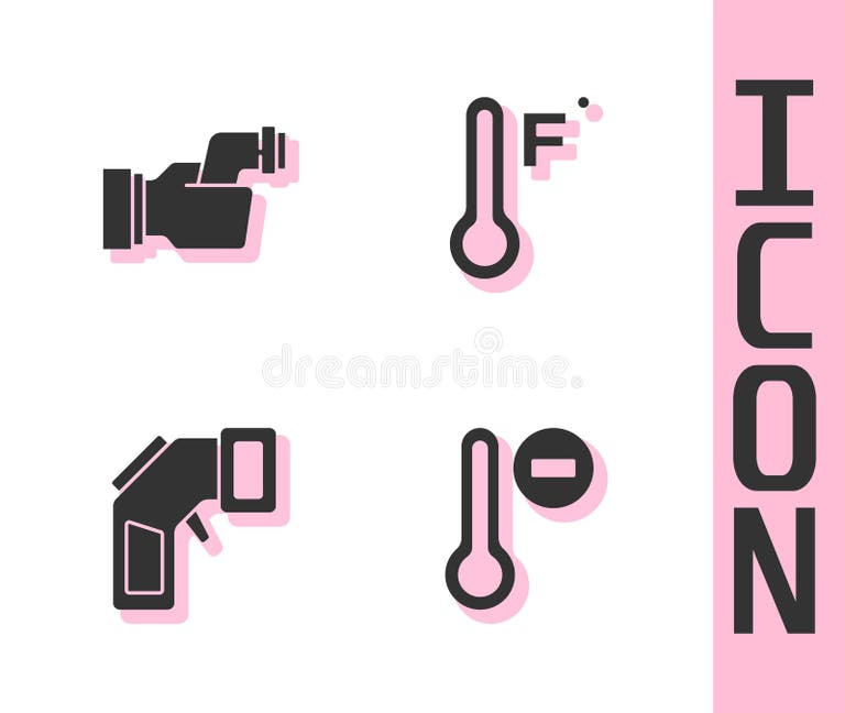 Set Meteorology Thermometer, Checking Body Temperature, Digital and ...