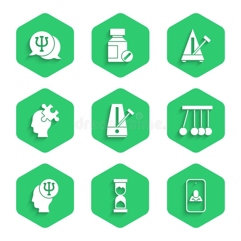 Set Metronome with Pendulum, Old Hourglass, Psychologist Online ...