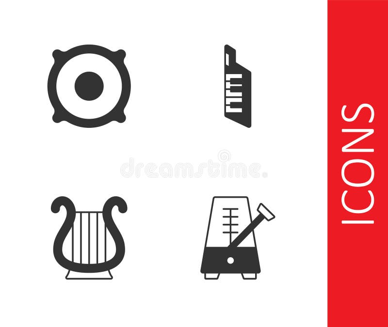 Set Metronome with Pendulum, Stereo Speaker, Ancient Greek Lyre and ...