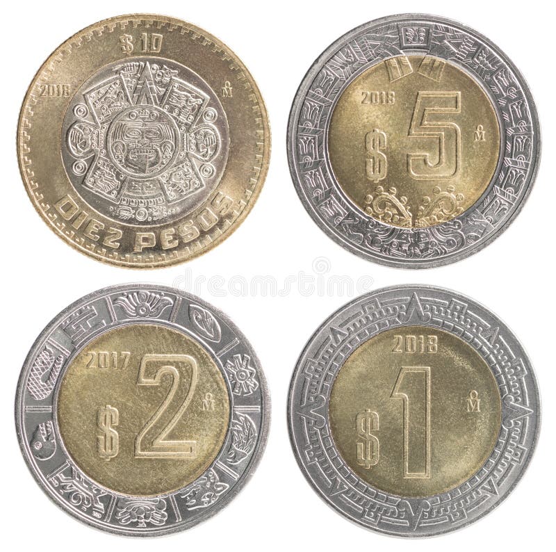 Set of mexican coins stock photo. Image of complete - 166819648
