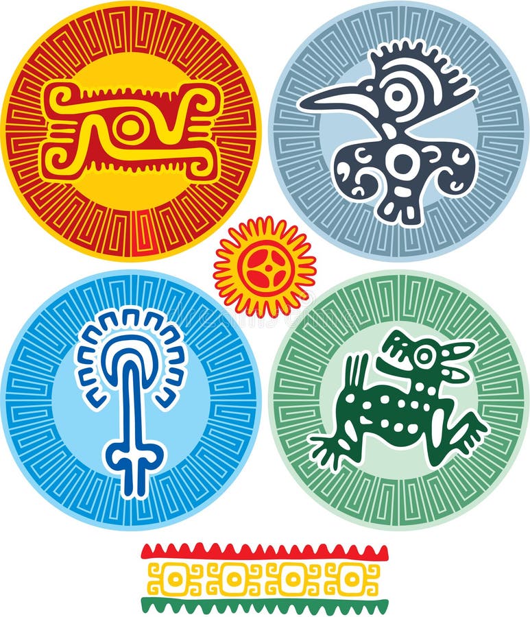 Set of Mexican Design Elements Stock Vector - Illustration of ethnic ...