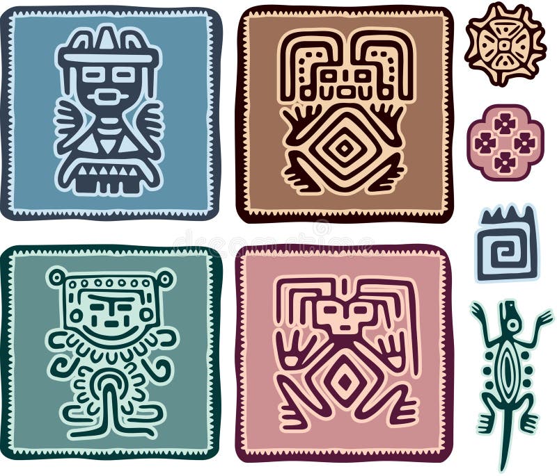 Set of Mexican Design Elements Stock Vector - Illustration of ethnic ...