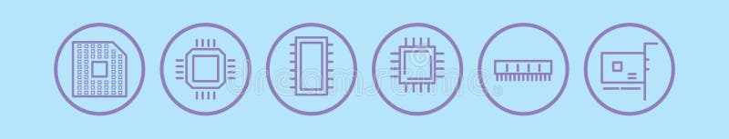 Set of Micro Chip Cartoon Icon Design Template with Various Models ...