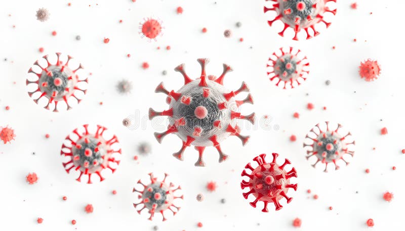 Set of Microbes and Viruses Isolated on White Background, Corona, Bad ...