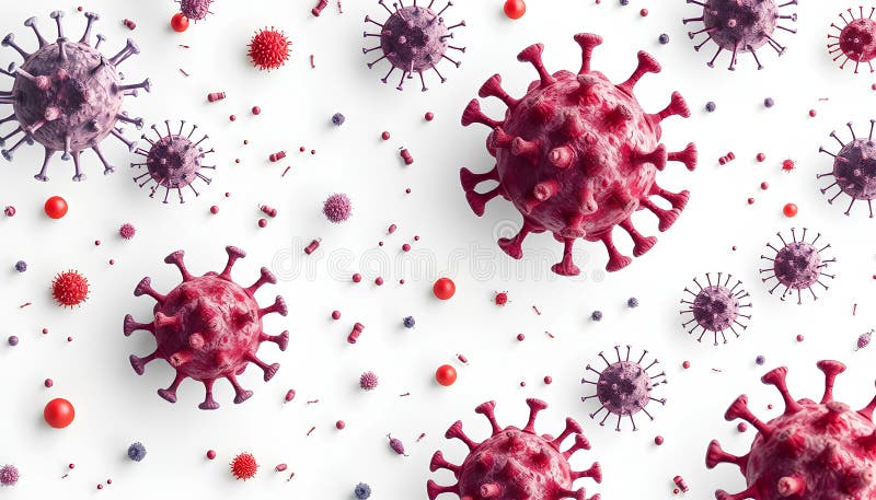 Set of Microbes and Viruses Isolated on White Background, Good Virus 2 ...