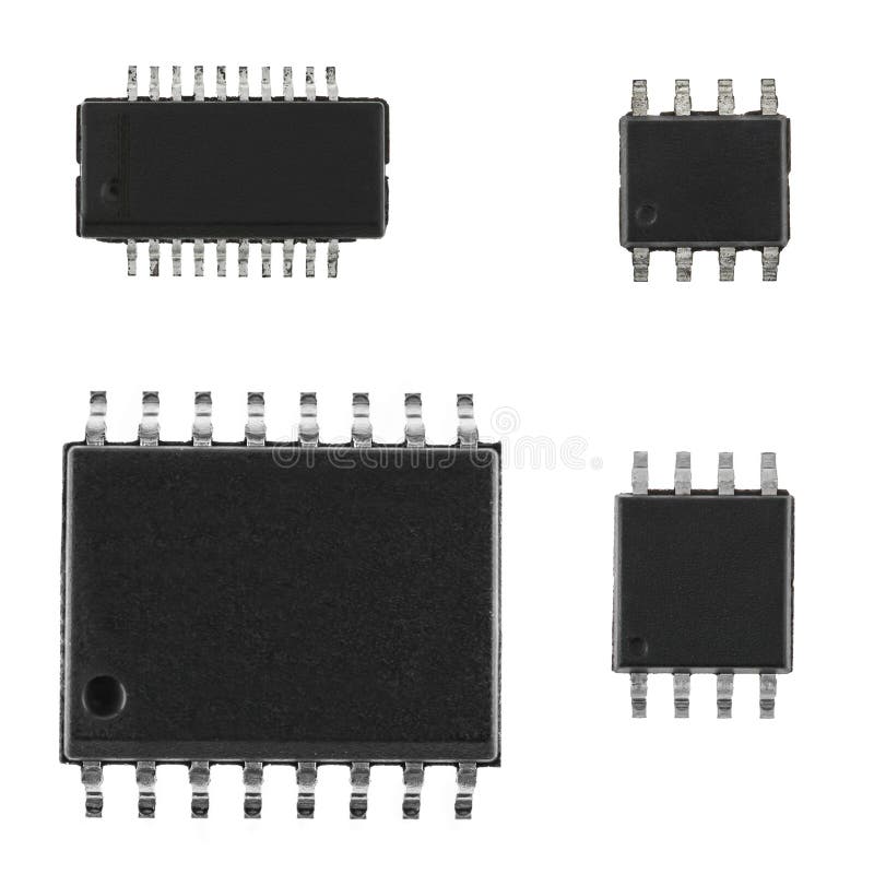 A Set of Microchips Close-up on a White Background Stock Photo - Image ...