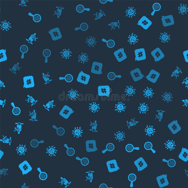 Set Microorganisms Under Magnifier, Bacteria, Hashtag Speech Bubble and ...