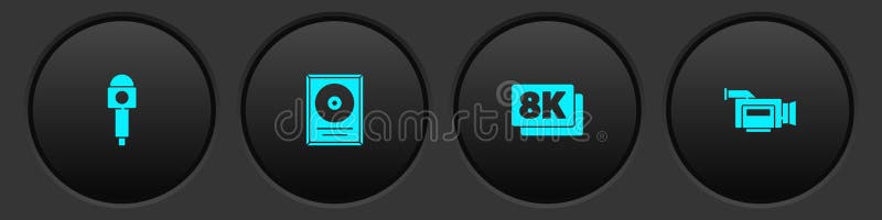 Set Microphone, CD Disk Award in Frame, 8k Ultra HD and Cinema Camera ...