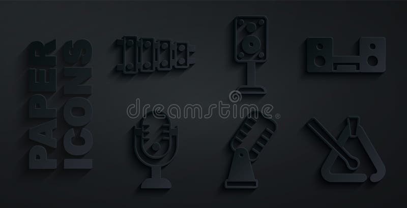 Set Microphone, Home Stereo with Two Speakers, Triangle Musical ...