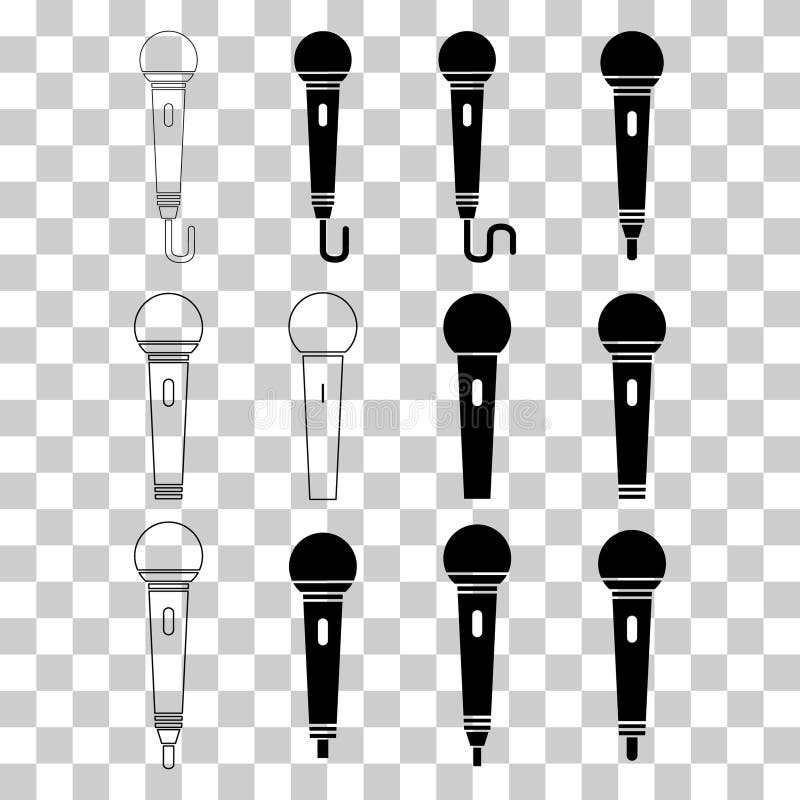 Set of Microphone Icon, Audio Speech Symbol, Record Concert Sign, Web ...