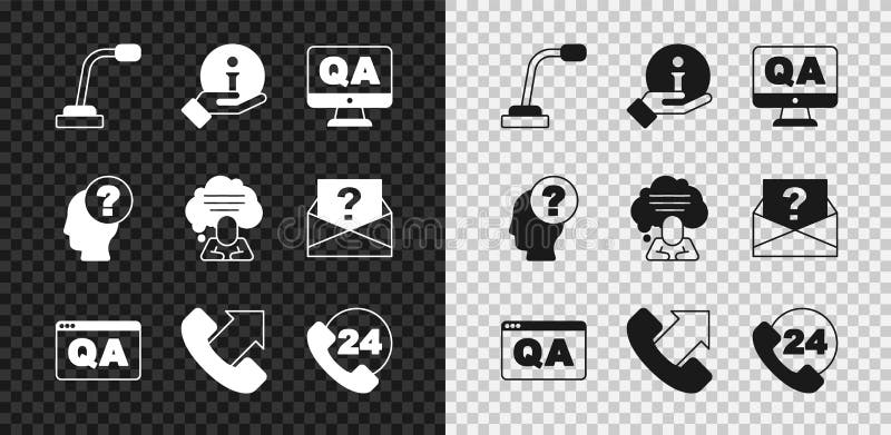 Set Microphone, Information, Question and Answer, Telephone 24 Hours ...