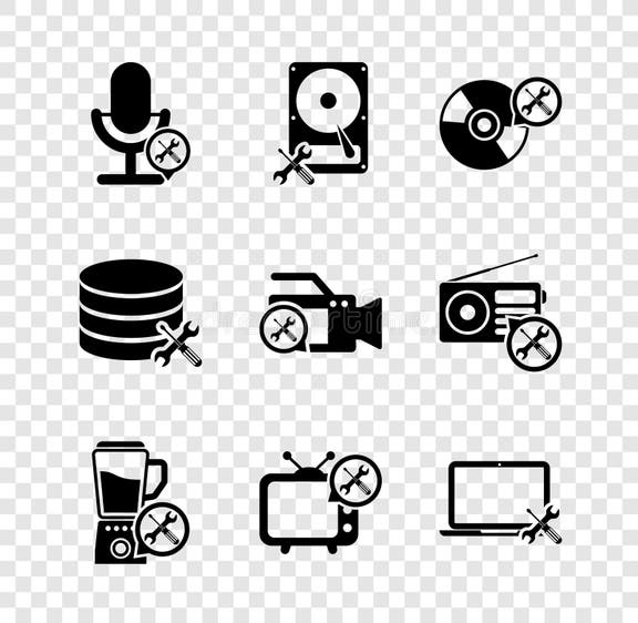 Set Microphone Service, Hard Disk Drive, CD or DVD, Blender, Tv, Laptop ...