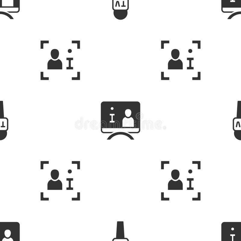 Set Microphone, Television Report and on Seamless Pattern. Vector Stock ...