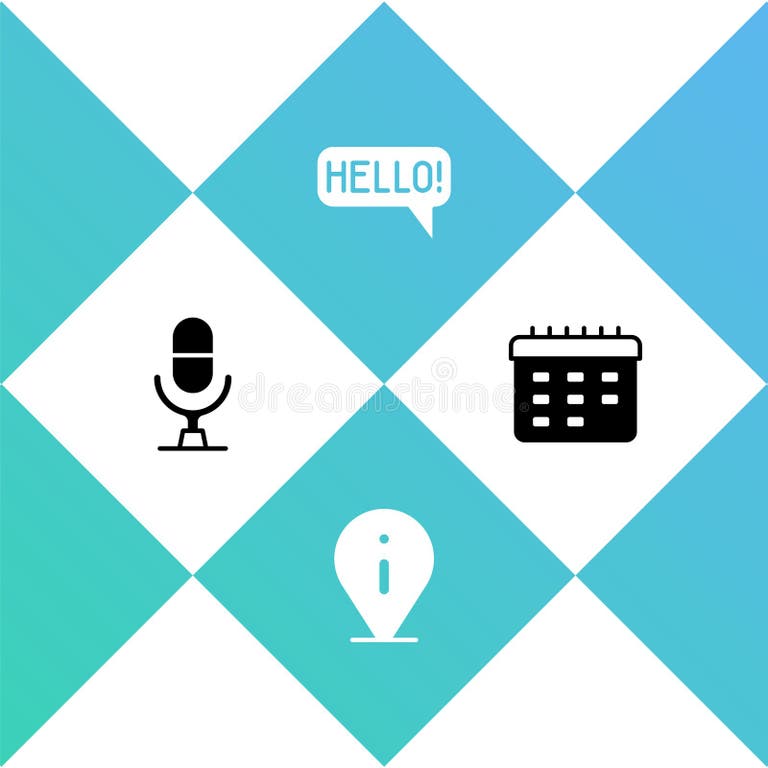 Set Microphone Voice Device, Information, Hello in Different Languages ...