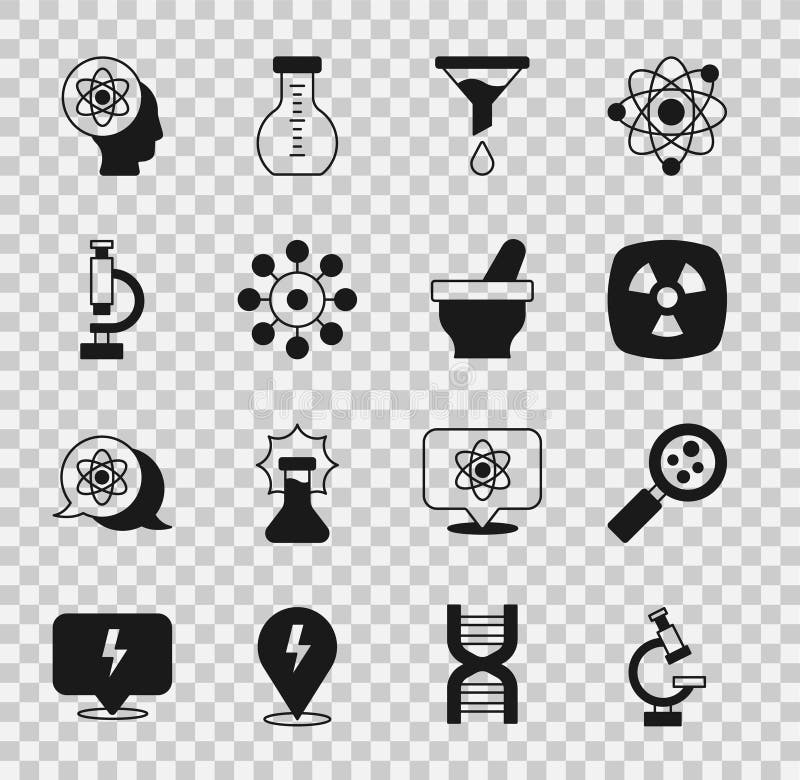Set Microscope, Microorganisms Under Magnifier, Radioactive, Funnel ...