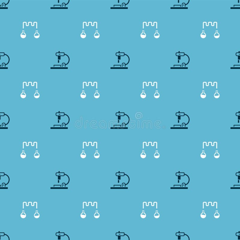 Set Microscope and Test Tube and Flask on Seamless Pattern. Vector ... Set Microscope and Test Tube and Flask on Seamless Pattern. Vector ...