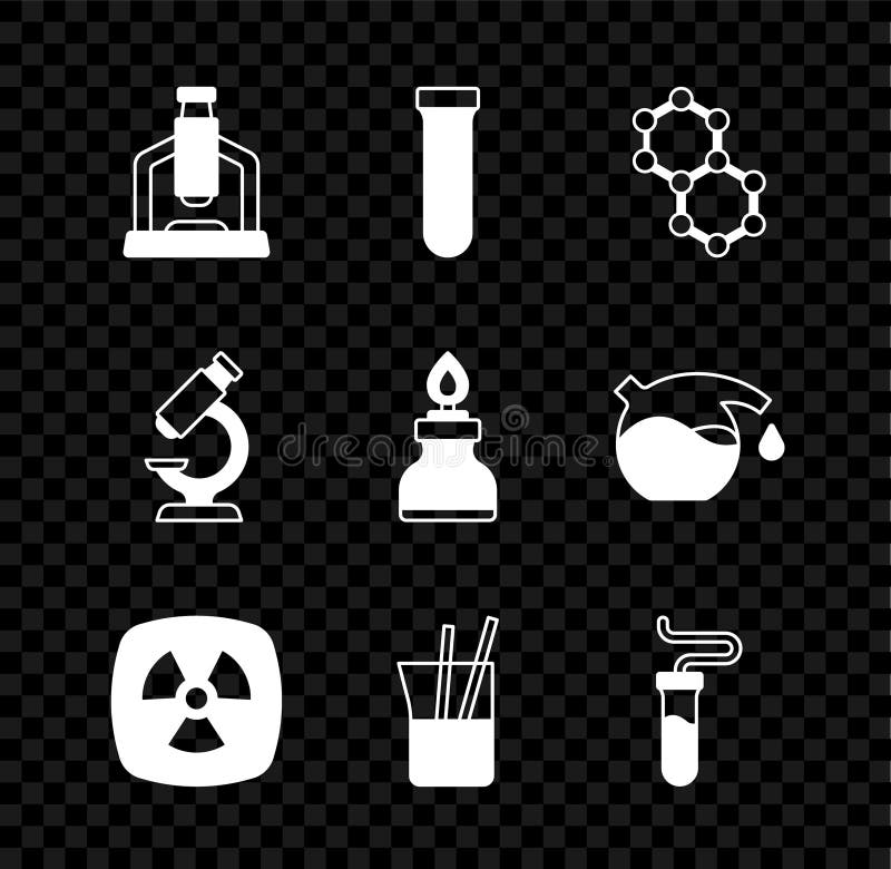 Set Microscope, Test Tube, Molecule, Radioactive, Laboratory Glassware ... Set Microscope, Test Tube, Molecule, Radioactive, Laboratory Glassware ...
