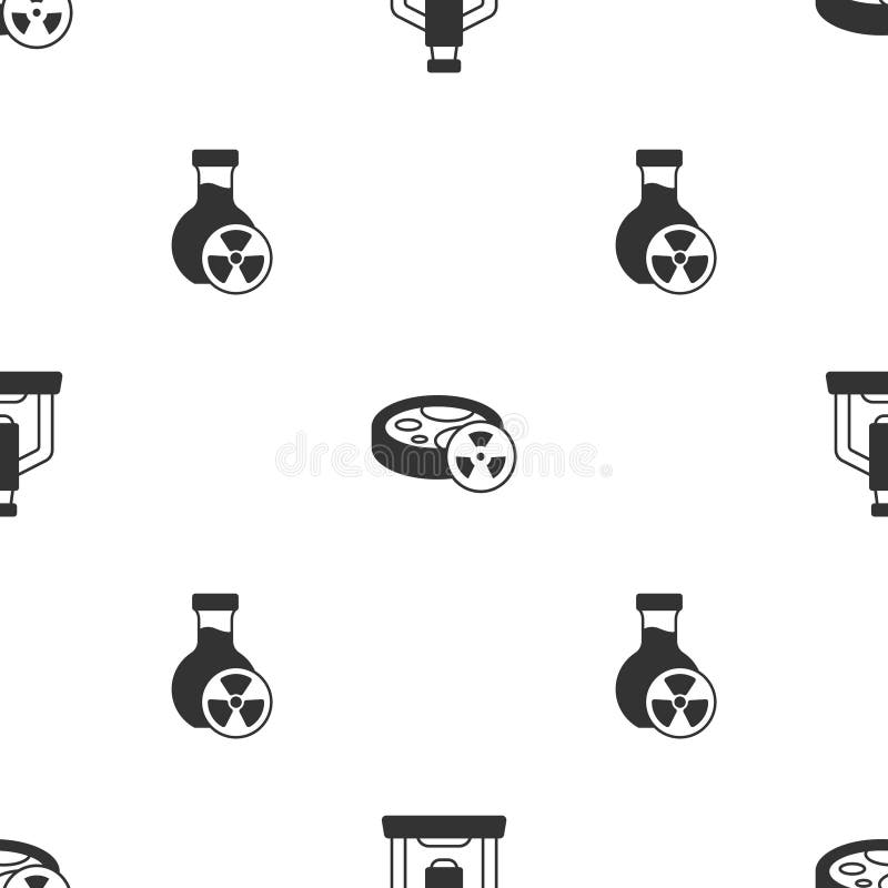 Set Microscope, Test Tube with Toxic Liquid and on Seamless Pattern ... Set Microscope, Test Tube with Toxic Liquid and on Seamless Pattern ...