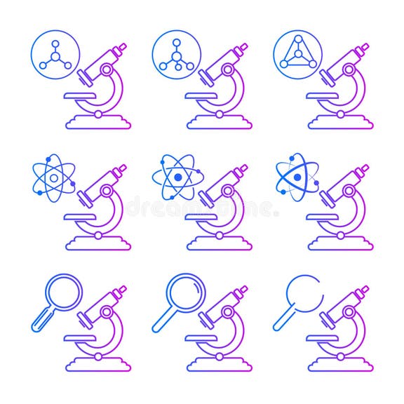 Set of Microscopes Vector Icons Stock Vector - Illustration of gradient, microbiology: 152018210