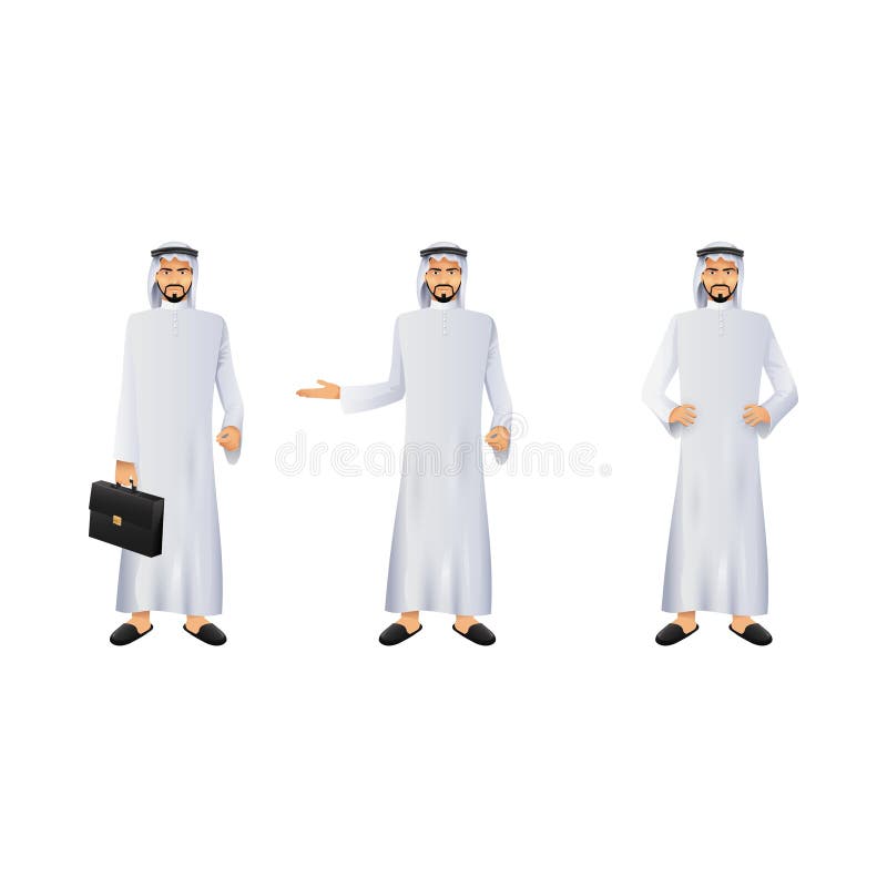 Set of Middle Eastern Man Icons Stock Vector - Illustration of wear ...