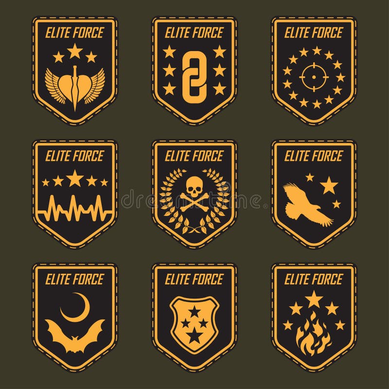 Set of Military Army Badges. Vector Illustration Stock Vector ...
