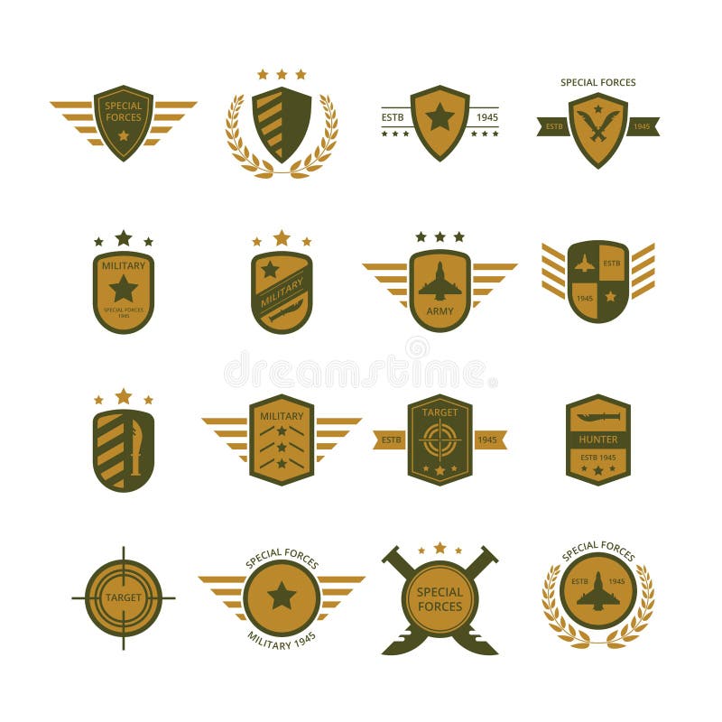 Military badges stock vector. Illustration of insignia - 27608083