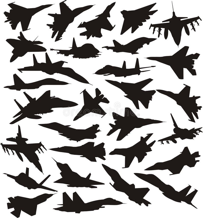 Set of military jets stock vector. Illustration of pilot - 15575121