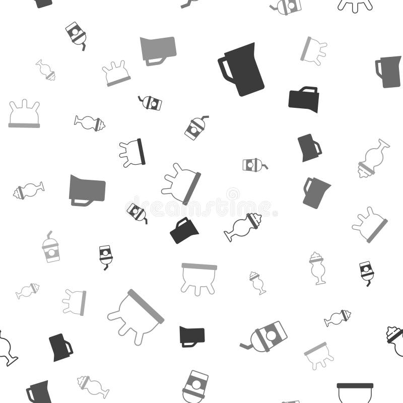 Set Milk Jug or Pitcher, Milkshake, and Udder on Seamless Pattern ...