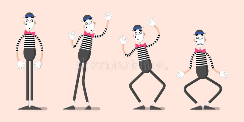 A set of mimes 01 stock illustration. Illustration of pantomime - 104431010