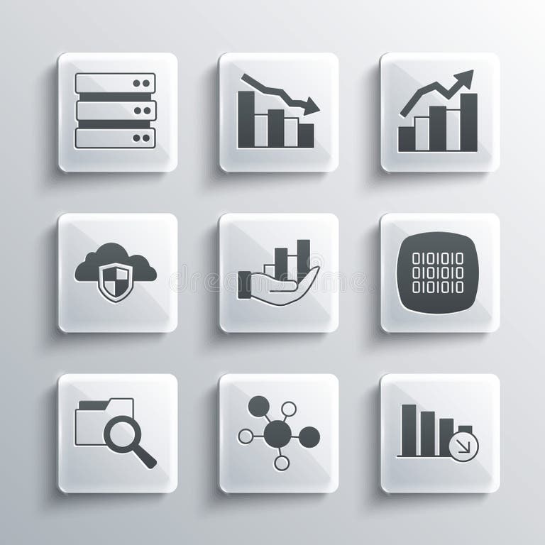 Set Mind Map Infographic, Financial Growth Decrease, Binary Code, Pie Chart, Search with Folder ...