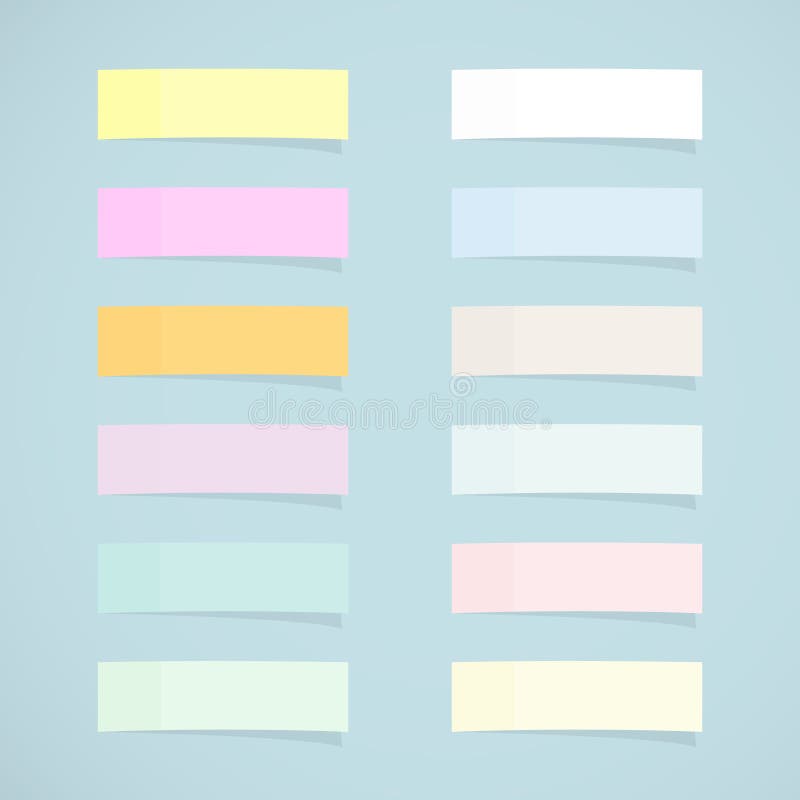 Set: Mini Colorful Sticky Notes. Vector Illustration, Flat Design Stock ...