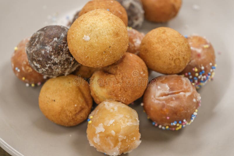 Set of Mini Size Bite Size Donuts Snack Stock Photo - Image of small ...