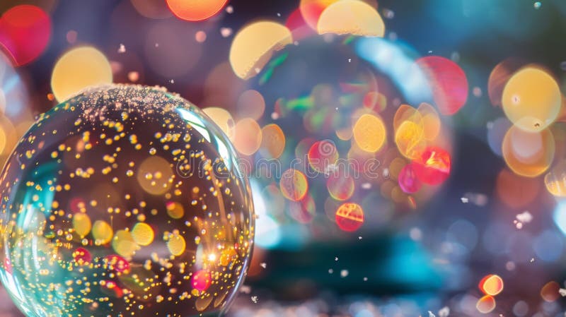 A Set of Mini Snow Globes with Tiny Particles Floating in a Liquid ...