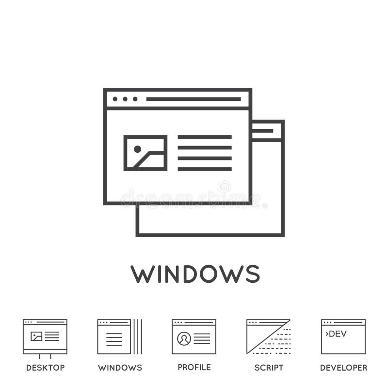 Set of Minimal Browser, Developing, App and Coding Vector Line Icons ...
