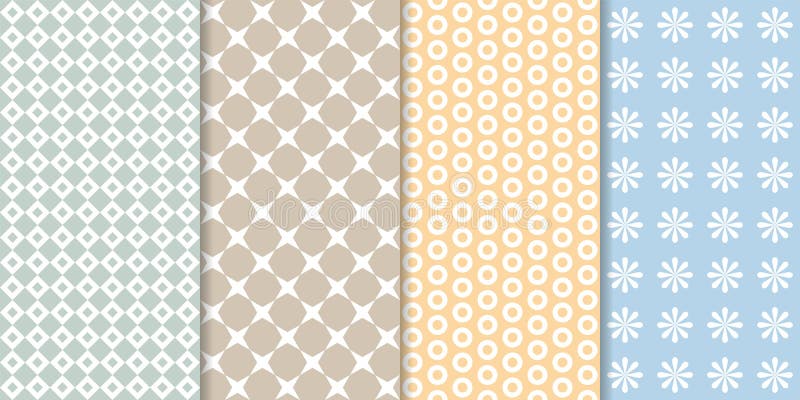 Set of Minimal Geometric Texture Seamless Patterns. Repeating Simple ...