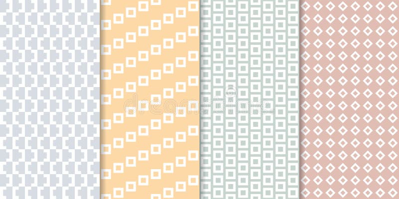 Set of Minimal Geometric Texture Seamless Patterns. Repeating Simple ...