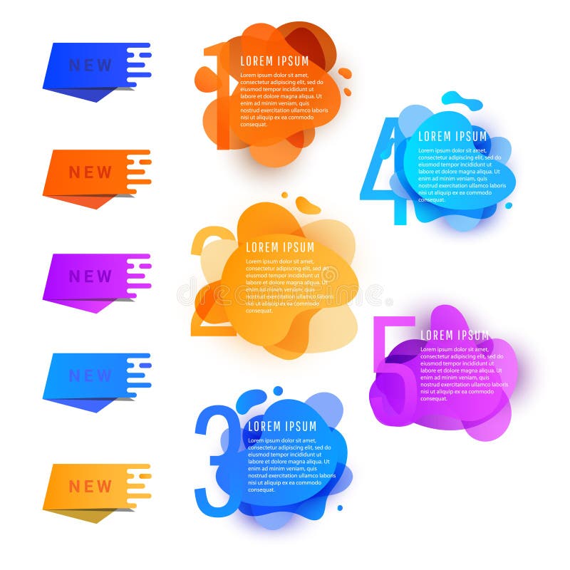 Set of Minimal Liquid Gradient Splashes Stock Illustration ...