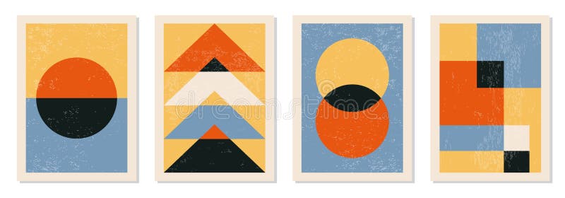 Set of Minimal 20s Geometric Design Posters, Vector Template with ... Set of Minimal 20s Geometric Design Posters, Vector Template with ...