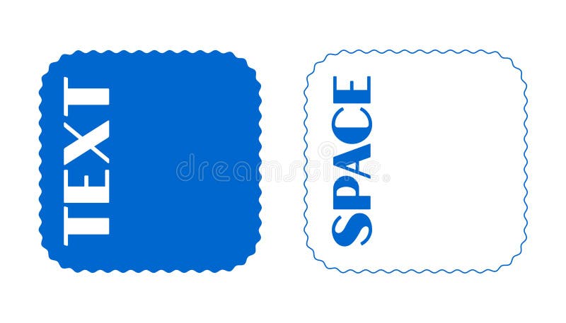 Set of Minimal Wiggly Border Box with Text Space Stock Illustration ...