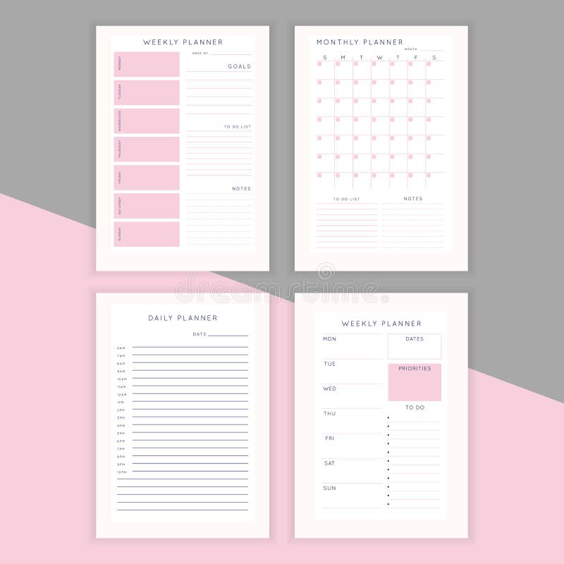 Planner sheet vector stock illustration. Illustration of planner ...