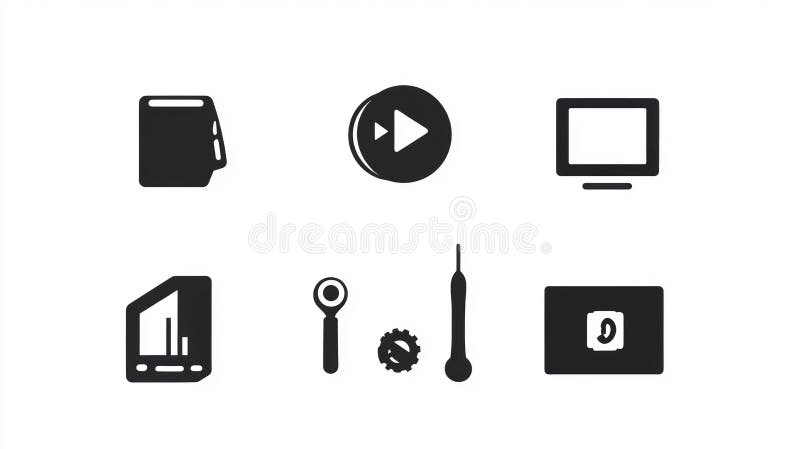 Simple Icon Set stock illustration. Illustration of icons - 366530170