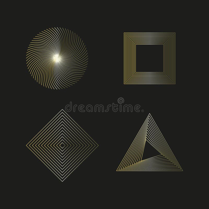 A Set of Minimalistic Linear Luxury Shapes for Web Design, Posters ...