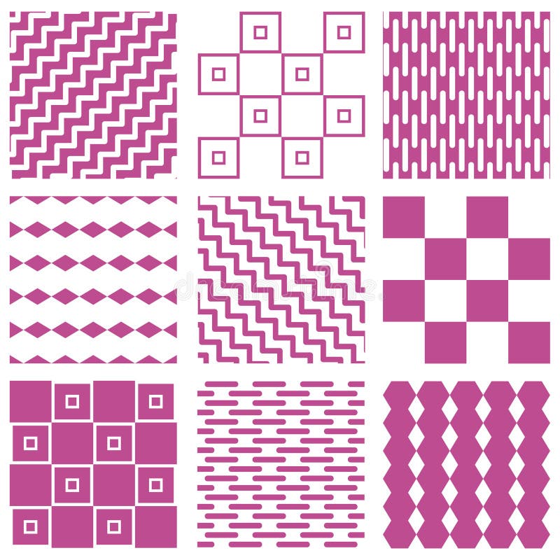 Set of 9 Minimalistic Patterns, Vector Illustration Stock Vector ...