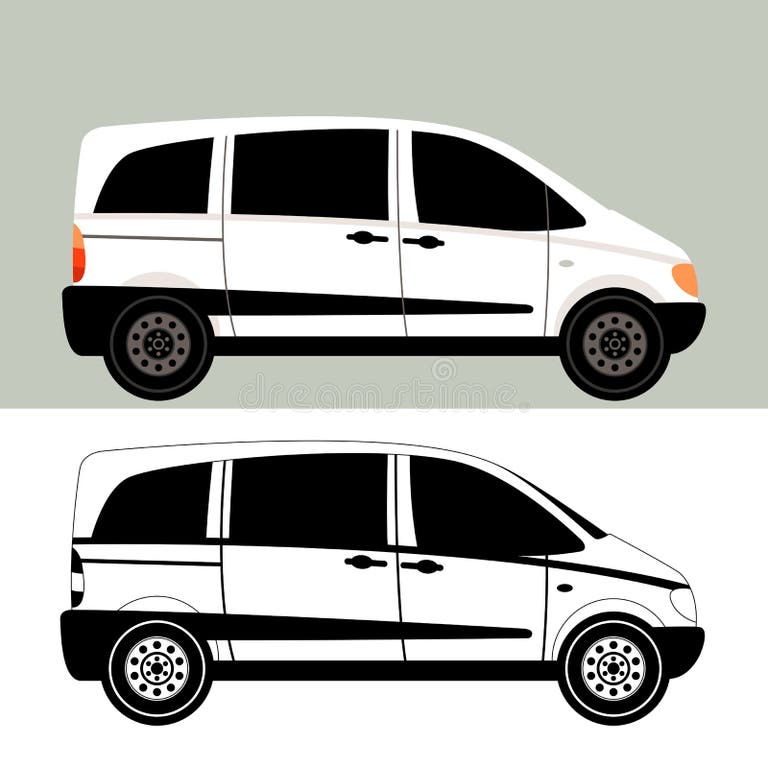 Set Minivan, Vector Illustration,flat Style,profile Stock Vector ...