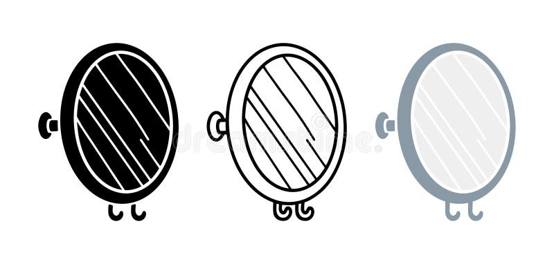 Set of Mirror Cartoon Doodle, Vector, Illustration. Stock Vector ...